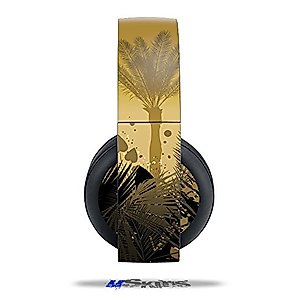 Vinyl Decal Skin Wrap compatible with Original Sony PlayStation 4 Gold Wireless Headphones Summer Palm Trees (PS4 HEADPHONES NOT INCLUDED)
