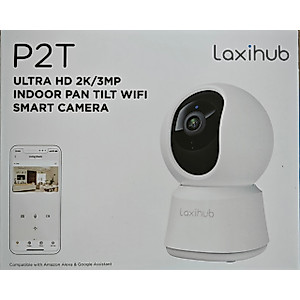 LAXIHUB 360° Pet Camera with Phone App, Indoor Security Camera for Baby/Dog, P2 Pan/Tilt Pet Monitor with Super IR Night Vision, Motion Detection & 2-Way Audio, Works with Alexa & Google Assistant