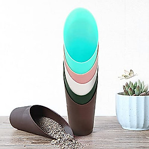 5 PCS Bonsai Soil Scoops, Plastic Garden Soil Scoops, Colorful Small Gardening Tools, Potting Scoopers, Bucket Shovel.Suitable for Flower Planting, Bonsai, Potting, Cultivation, Weeding (5-Color)