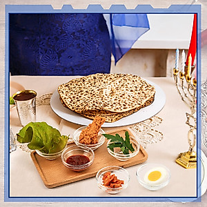 24 Pcs Passover Seder Plate Glass Dishes Liners Mini Plates 4 Sets of 6 with Hebrew and English Translation Glass Seder Plate Liners Decor for Passover Pesach Seder Round Glass Bowls, Small