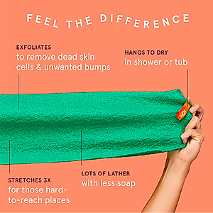 Cleanlogic Body Exfoliating Cloth, Stretchy Exfoliator Bath and Shower Washcloths for Smooth and Softer Skin, Reusable Daily Skincare Tool, Assorted Colors, 3 Count Value Pack