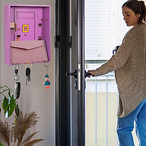 ZRAYU Key Holder Wall Mount, Friends TV Show Merchandise, Cute Key Hooks for Wall, Key Mail Organizer for Home Room Office Decor, Purple Handmade Key Hanger Gifts for Women Friends Lovers