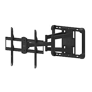 Amazon Basics Heavy Duty Extension Dual Arm, Full Motion Articulating TV Mount for 37" to 80" TVs up to 132 lbs, Fits LED LCD OLED Flat Curved Screens, Black