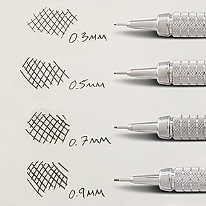 Pentel GraphGear 500 Automatic Pencil Kit, 0.7mm, Refill Leads, Block Eraser 2 Pack (PG527LEBP2)