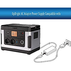 UpBright AC/DC Adapter Compatible with Suaoki G500 G 500 500Wh 500 Wh Solar Generator Portable Power Station Inverter Li-Ion 14~40VDC 150W MAX DC 14V - 40V Power Supply Cord Battery Charger Mains PSU