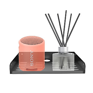 JINGCHENGMEI 2 Pcs of Metal Floating Shelf Modern Wall Mounted Storage Rack 12"*8" Deep Display Shelf in Living Room, Bedroom,Bathroom, Kitchen,Garage or Office (12 inches 2 Pcs)