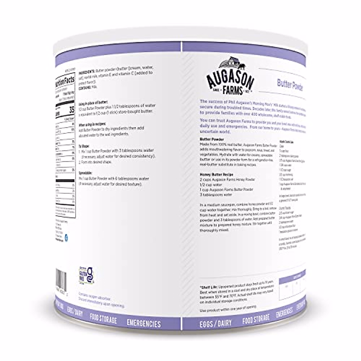 Augason Farms Butter Powder 2 lbs 4 oz No. 10 Can