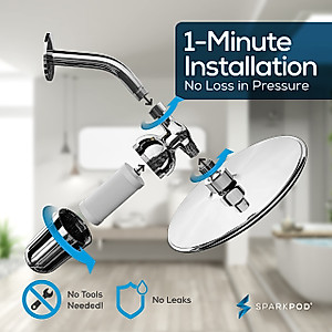 SparkPod Ultra Shower Filter Cartridge - High Output Shower Head Filter Cartridge Replacement - Unique Filtration Method Removes Up To 95% of Chlorine, Heavy Metals, Sediments & Impurities (3 Pieces)