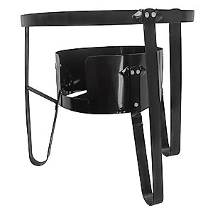 Premium Cast Iron Propane Burner With 19" Tall Stand Combo Cooker Outdoor Stove Portable High Pressure Gas Patio Deep Fry BBQ with Hose & Regulator