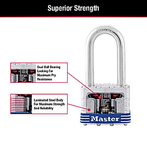 Master Lock Outdoor Padlocks, Lock Set with Keys, Keyed Alike Padlocks, 3 Pack, 3TRILF
