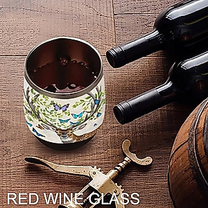 OPTKSNCU 304 Stainless Steel Insulated Cup with Lid, Antlered Butterfly Print Durable, And Easy to Clean – Ideal for Home, Office, And Gift Giving