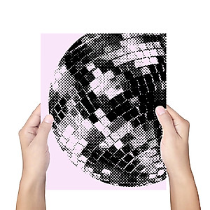 BigWig Prints - Cowgirl Decor Preppy Posters - Cowgirl Boots Poster, Room Decor, Country Room For Teen Girls, Disco Ball Wall Art - Unframed Set Of 3 (8x10”) - Pink