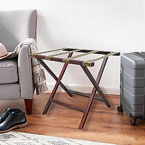 FixtureDisplays® 23.7 X 17.3 X 20" Luggage Rack with Straight-Leg Design and Durable Tapestry Webbing 104368-NF