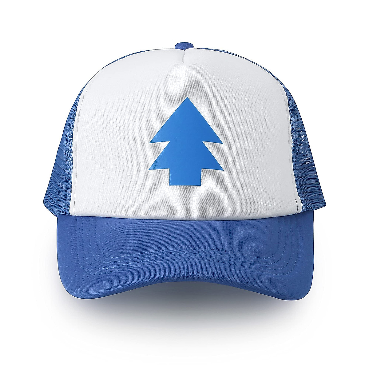 EIKOU Gravity Falls Mabel's Hat Pink Dipper's Hat Pink Dipper Aqua Blue Pine Hat Embroidered【Come with The Necklace】 (Blue)