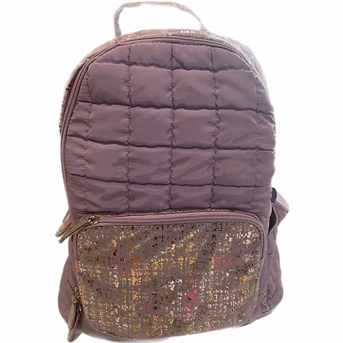 Bari Lynn Lavender Quilted Backpack with Irredescent Accents