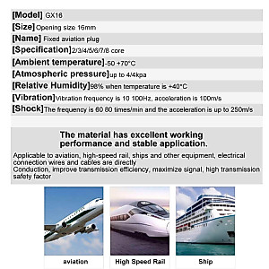 DIYhz GX16 6 Pins Panel Mount Circular Metal Aviation Connector Adapter Male Female Plug Metal Socket (10 Pcs)