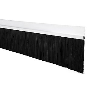 uxcell Door Brush Bottom Sweep h-Shape Aluminum Alloy Holder with 3.2-inch Black Nylon Brush, 1000mm x 108mm(Approx 39.37-inch x 4.25-inch)