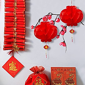 20 Pieces 10 Inches Chinese Red Lanterns Decorations for Spring Festival, UNIIDECO Lunar New Year Wedding Mid Autumn Festival Decorations