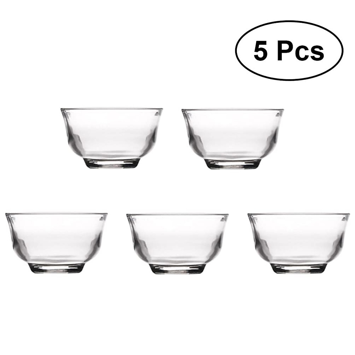 FRCOLOR 5pcs Glass Tea Cups, Kung Fu Tea Cup Set Mini Chinese Tea Cup Clear Tea Cup Set for Tea Shop Home