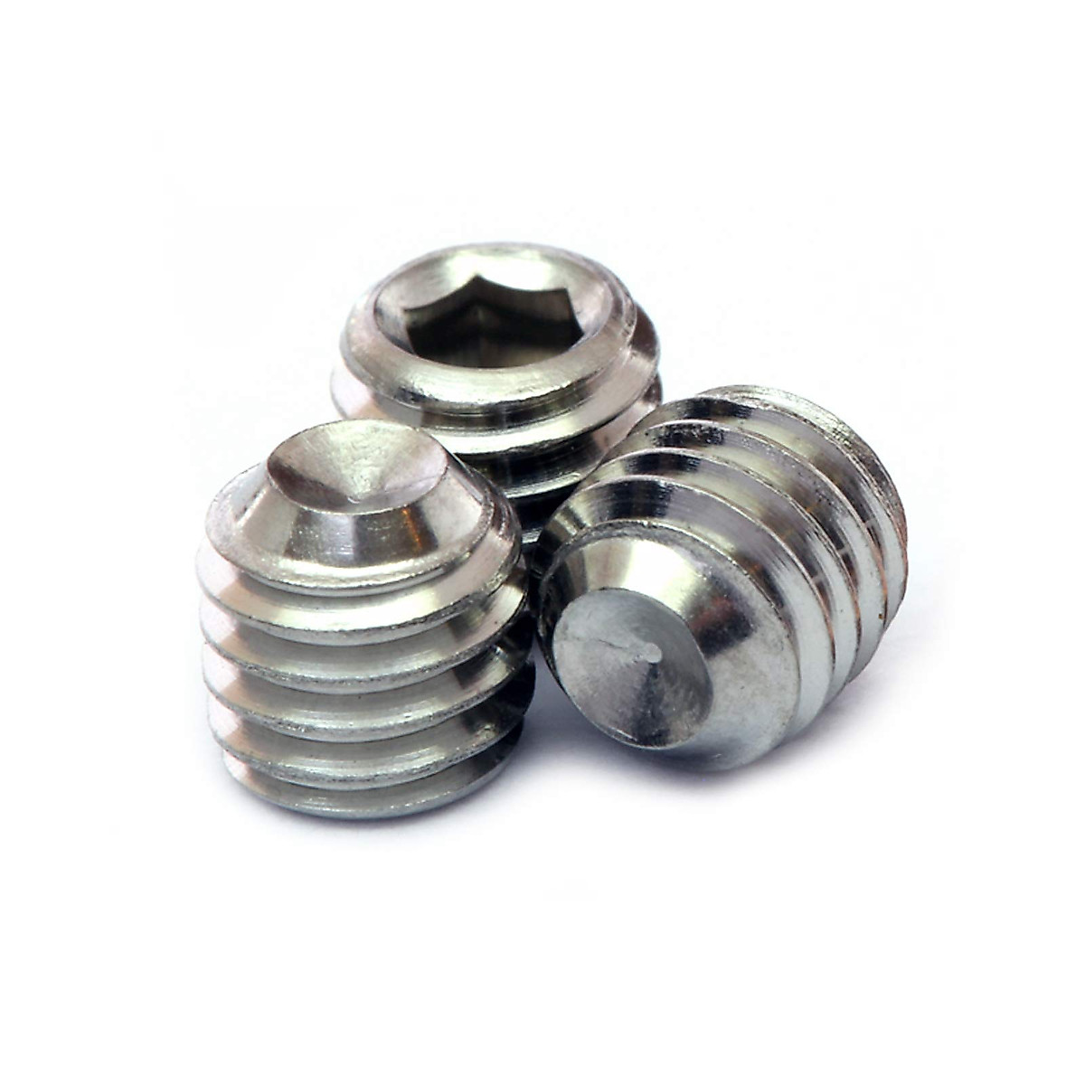 MonsterBolts - #4-40 x 1/8" Cup Point Set Screws, ASME B18.3, Stainless Steel, 10 Pack