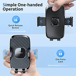 APPS2Car Car Phone Holder Mount, Universal 3-in-1 Dashboard/Windshield/Air Vent Cell Phone Holder, [Stronger Suction & Anti-Shake Stabilizer] Gooseneck Truck Phone Mount Compatible with iPhone