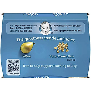 Gerber 2nd Foods - Pears & Cinnamon with Oatmeal (Pack of 6)