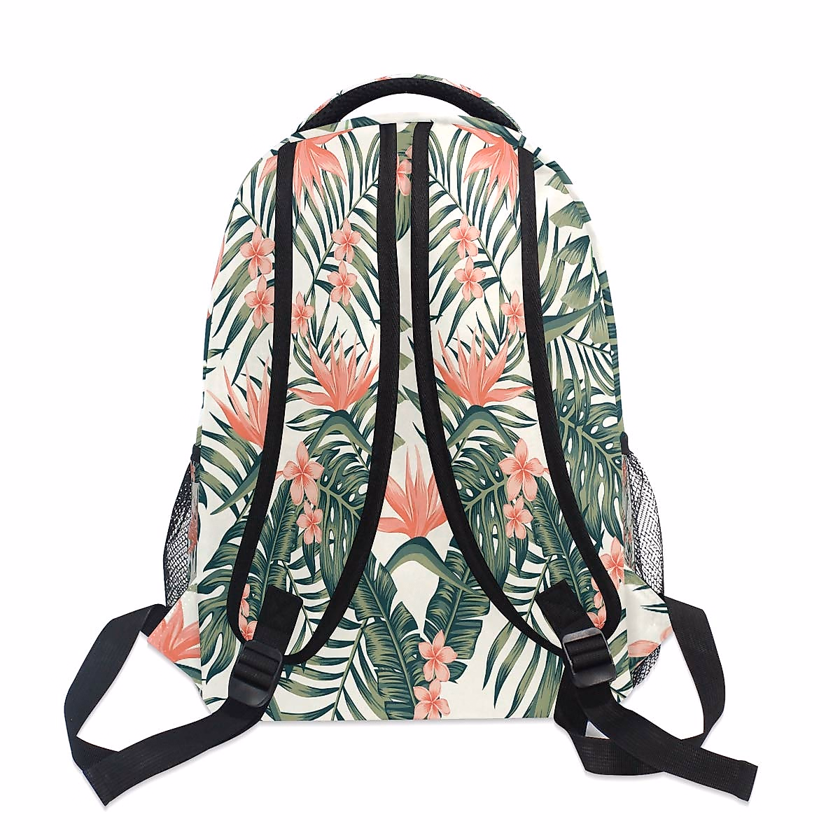 Oarencol Tropical Palm Leaves Flower Backpacks Pink Florals School Book Travel College Shoulder Bag for Women Girls Men Boys