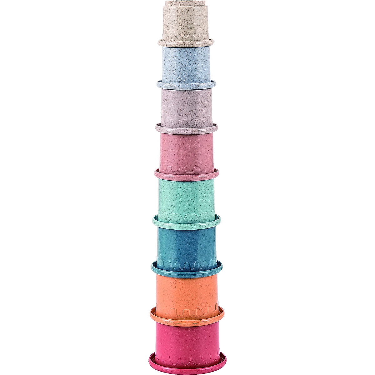 Belle Bear Stacking Cups Baby Toy, Bathing Toys and Building Toy for Early Educational Develop Toy Gifts for Boys and Girls（8 Pcs ）