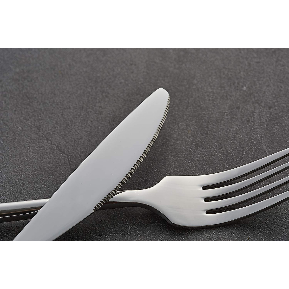 Annova Silverware Set 24 PCS Set Forged Premium Stainless Steel/Flatware - 6 x Dinner Forks, 6 x Dinner Knives, 6 x Dinner Spoons, 6 x Dessert Spoons - Service for 6