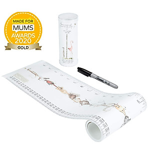 TALLTAPE - Portable Roll-up Height Chart Plus 1 Sharpie Marker Pen to Measure Children Growth from Birth, Choice of 10 Designs, a Memento for Life (Luxury Wild Animal, Large Talltape)