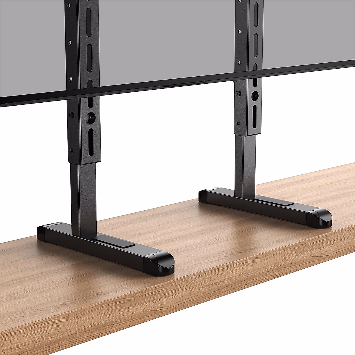 Perlegear TV Stand Steel TV Legs for Most 37–82 Inch Flat or Curved TVs up to 110 lbs, Height Adjustable TV Feet Suitable for Soundbar, Universal Tabletop TV Stand Base Max VESA 800 x 500mm, PGTVS20