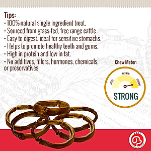 Best Dog Chews Bully Stick Rings for Dogs 100% Natural Bulk Dog Dental Treats & Healthy Chew, Best Thick Low-Odor Pizzle Stix, Free Range & Grass Fed Beef for All Breed Sizes - 4 Inch - 6 Count