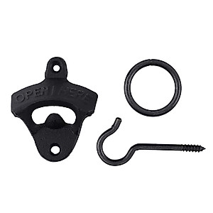 Iparts DIY Hook and Ring Game Hardware Set with Wall Mount Bottle Opener