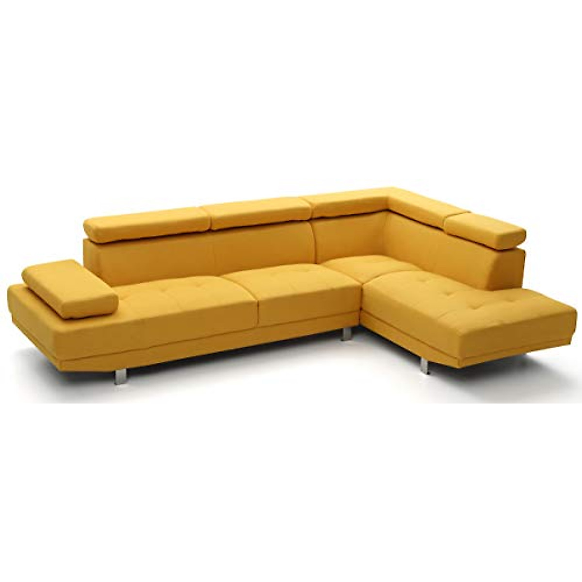 Glory Furniture Riveredge , Yellow Sectional (2 Boxes), 28"H X 109"W X 34"D,