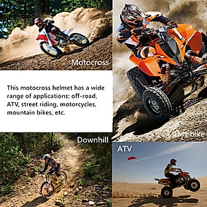 SanQing Dirt Bike Helmets Youth Motocross, Motorcycle, BMX, ATV, Off-Road, Kids Four Wheeler, Moutain Bike Helmets Dot Approved (Goggles Gloves Faceshield) (Red, Medium)