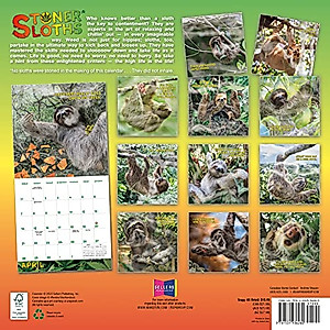 Stoner Sloths 2024 Wall Calendar, 16-Month Humor & Comic Calendar, 12" x 12"