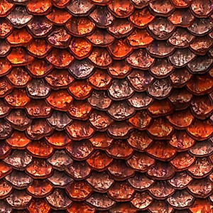 Spoonflower Fabric - Mermaid Scales Orange Fish Scale Skin Tail Printed on Petal Signature Cotton Fabric by The Yard - Sewing Quilting Apparel Crafts Decor