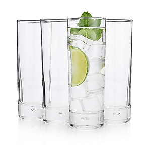 HISTORY COMPANY The Original “New York Long Drink” Highball Glass 4-Piece Set (Gift Box Collection)