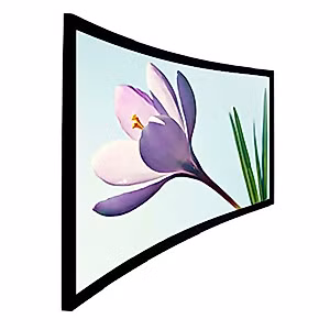 VIBY 4K 16:9 White Woven Acoustic Transparent Customize 3D Curved Fixed Frame Projector Screen for Home Cinema Projection Screen (Size : 92 inch)