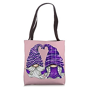 Purple Gnome Spring Aesthetic For Women And Summer Lavender Tote Bag