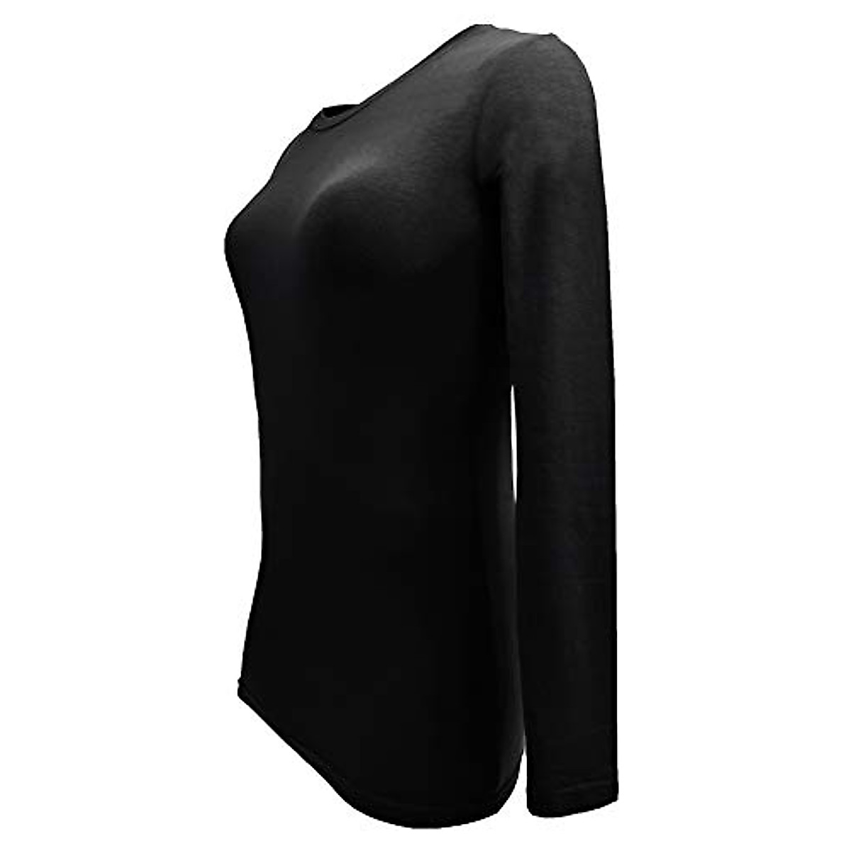 Natural Uniforms Women's Under Scrub Tee Crew Neck Long Sleeve T-Shirt (Black, Medium)
