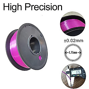 Maths PLA+ 3D Printer Filament 1.75mm (±0.02 mm), Total 1Kg/2.2lb, 0.25Kg/Spool Independent Vacuum Package. 4 Colors Pack for 3D Printer & 3D Pen---Purple, Yellow,Black, White.