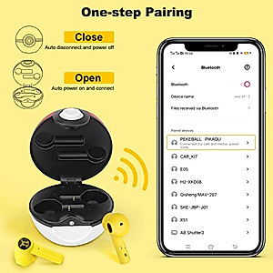 DEKYJUE Kids Wireless Earbuds with Elf Ball Charging Box Touch Control Bluetooth Wireless Ear Buds for Kids Waterproof Wireless Earphones with Microphone for Android iOS Cell Phone Computer Laptop