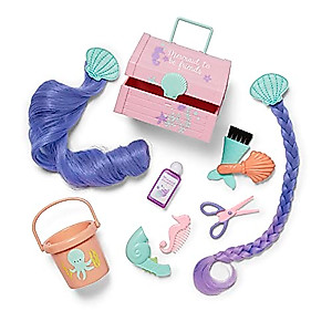 American Girl WellieWishers 14.5-inch Doll Seashell Salon Playset with Hair Extensions that Change Color, For Ages 4+