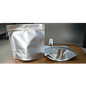 (50pcs) MRE (Meal,Ready-to-Eat) Stand-up Mylar Bag with Re-sealable zipper for Long Term Food Storage, 8.5”x8.5” / (Strong 7 mil/180 micron Thick)