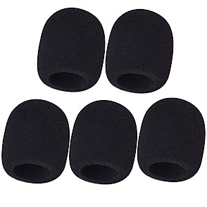 BlingKingdom 5pcs Thick Handheld Stage Microphone Windscreen Foam Anti-Jet Sponge Cover (Black)