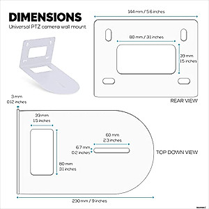 PTZ Camera Wall Mount Bracket Compatible with HuddleCam, PTZOptics, Sony, AVIPAS, AVKANS, SMTAV, FOMAKO, PRISUAL & More, Universal Holder Shelf, by Brainwavz (White)