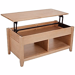 Amazon Basics Lift-Top Storage Coffee Table, Natural