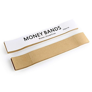 L LIKED Blank Natural Kraft Brown Currency Straps Bill Wrappers (300 PCS)