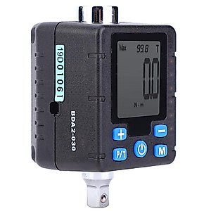 Digital Torque Wrenches Adapter, Electronic Digital Display Adjustable Torque Meter Wrench Socket Tool Steel Torsion Measuring Meter Tester(BDA2-030)